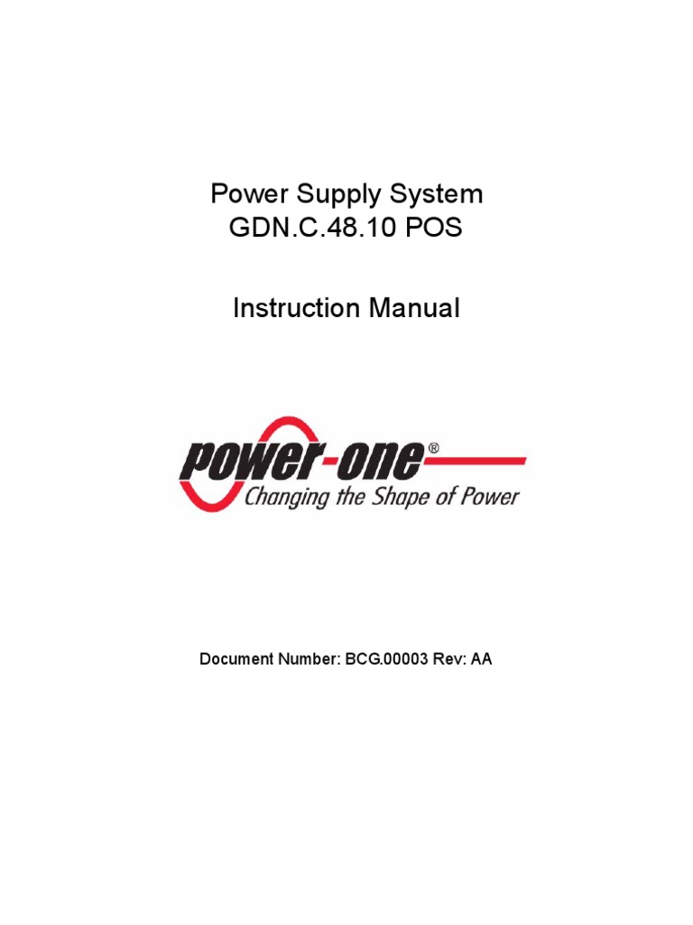 Power One Rectifier Manual PDF | PDF | Rectifier | Battery Charger