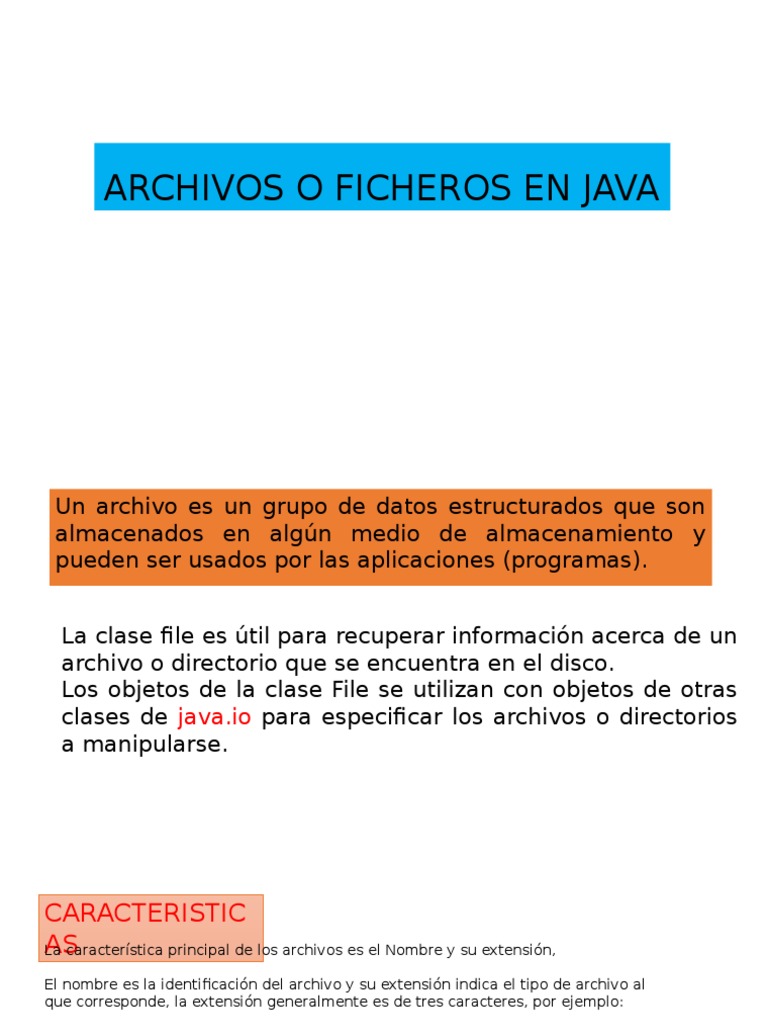 Archivos o Ficheros en Java | PDF | Archivo de computadora | Java ...
