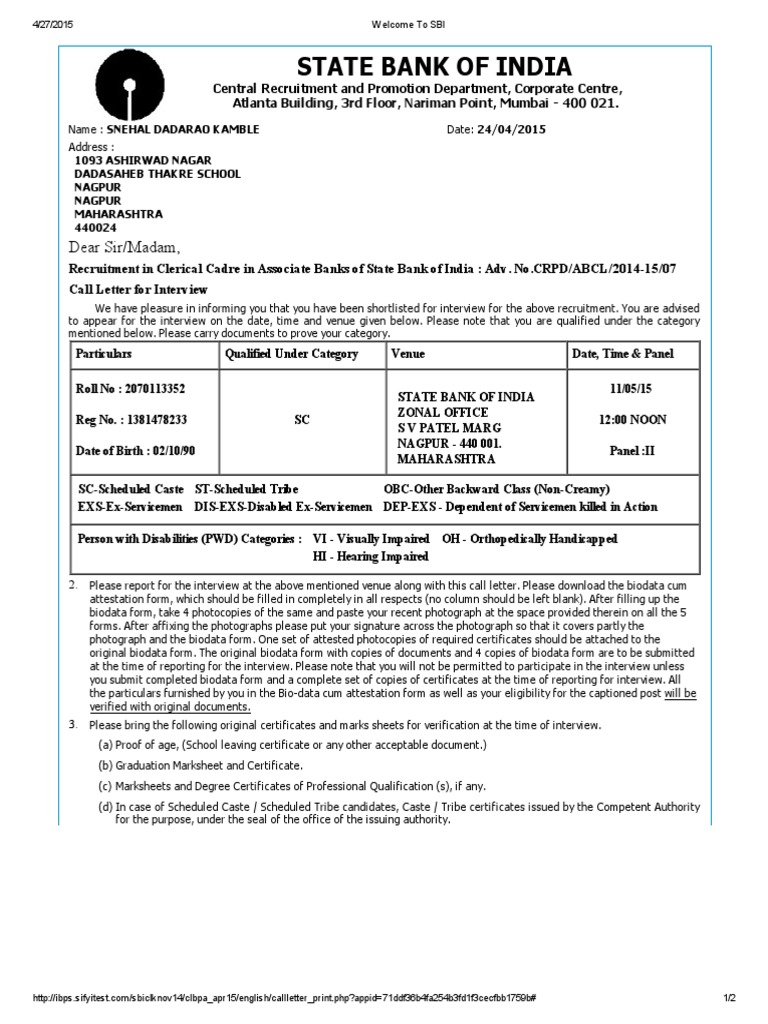 SBI Interview | PDF | Government