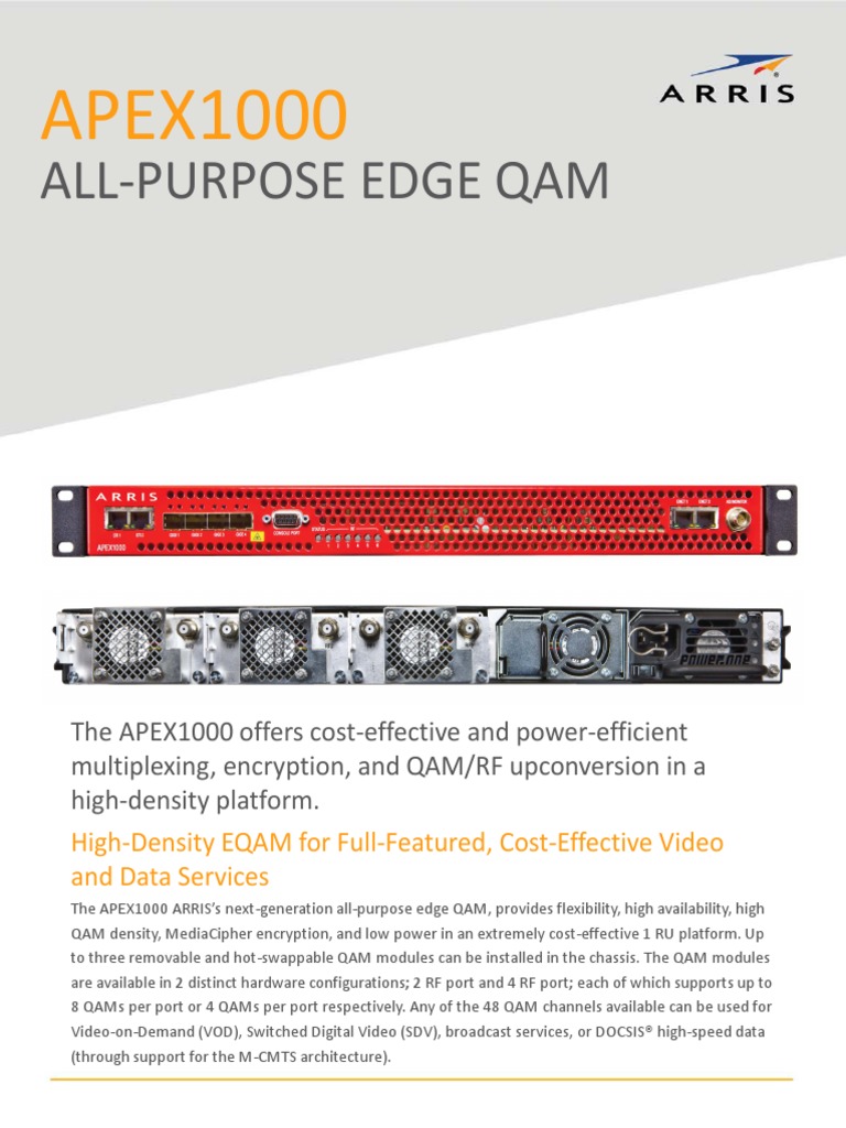 D20O 0915 Arris APEX1000 KK | PDF | Power Supply | Telecommunications ...