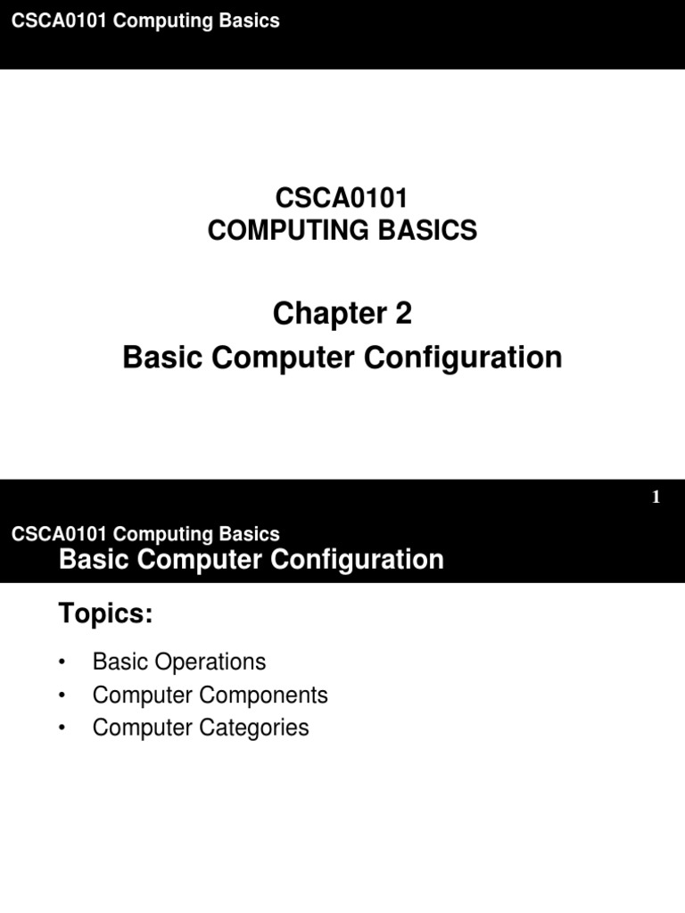 Basic Computer Configuration.pdf | Personal Computers | Laptop