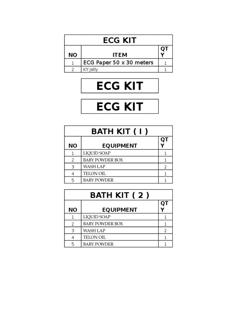 Ecg Kit | PDF | Equipment | Medical Equipment