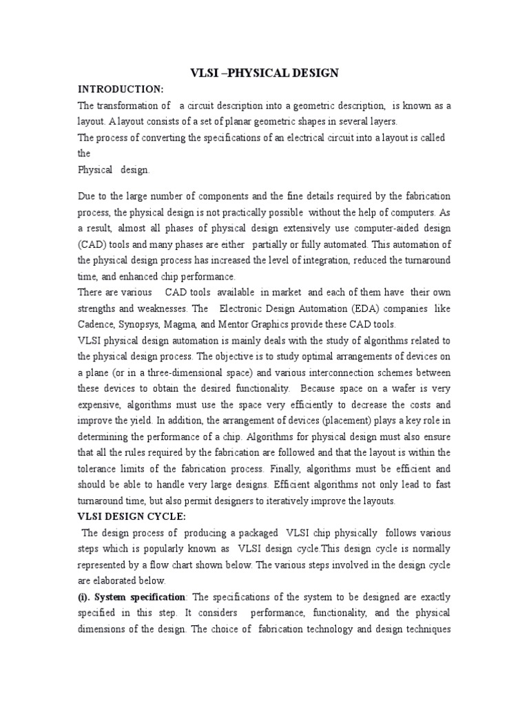 Vlsi - Physical Design | PDF | Digital Electronics | Electronic Circuits