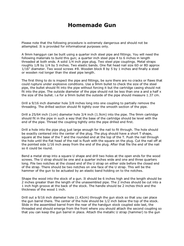 Homemade Gun | PDF | Handgun | Pipe (Fluid Conveyance)