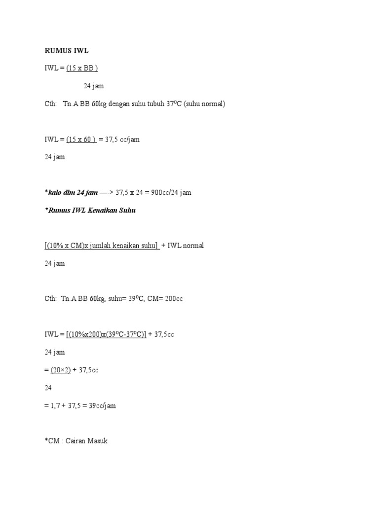 Rumus Iwl | PDF