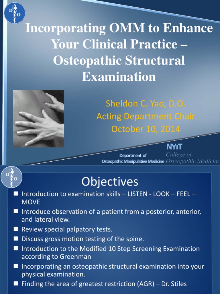 Osteopathic Structural Exam | Medicine | Clinical Medicine