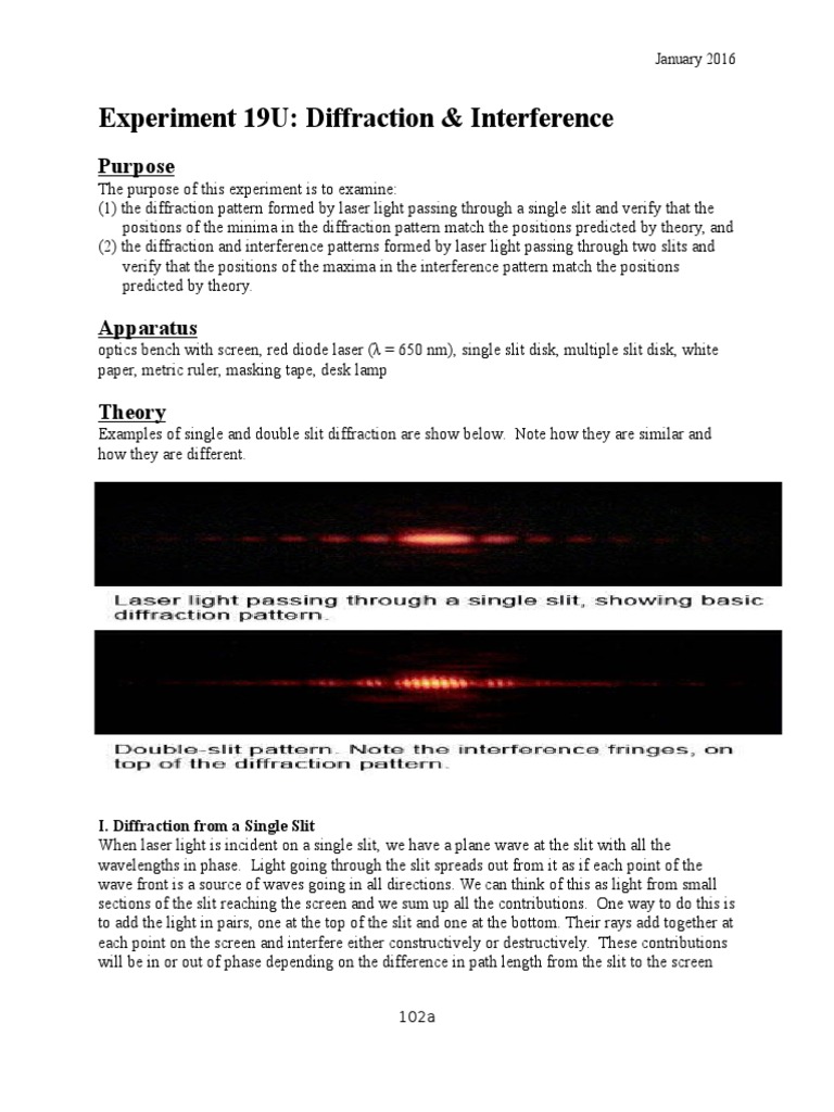 19u Diffraction And Interference Pdf Diffraction Interference Wave 0880
