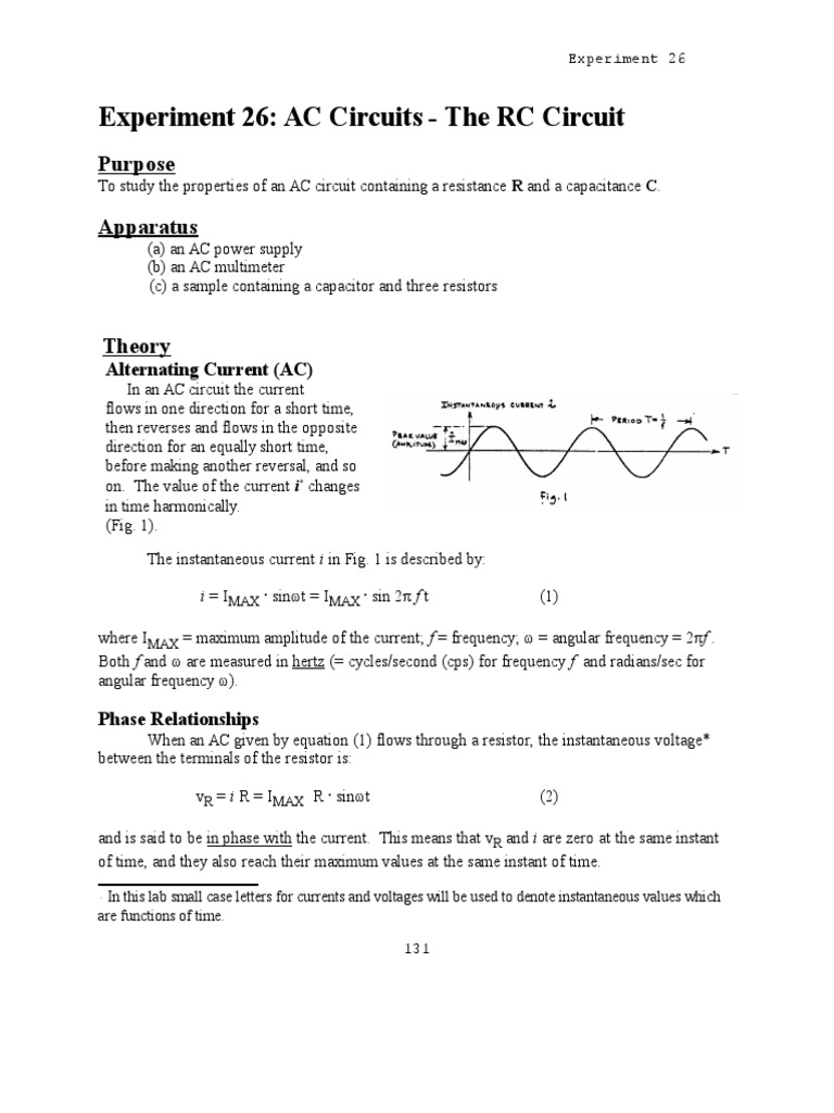 26 RC Circuit | PDF | Electrical Impedance | Series And Parallel Circuits