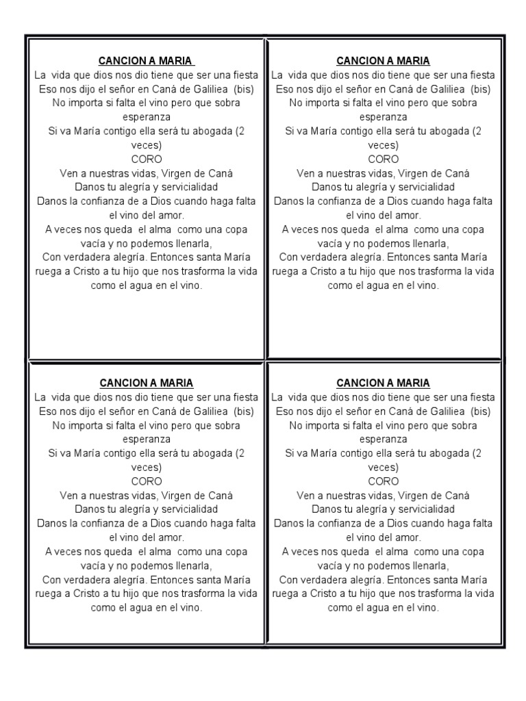 Cancion A Maria | PDF | María, madre de Jesús | Cristo (título)