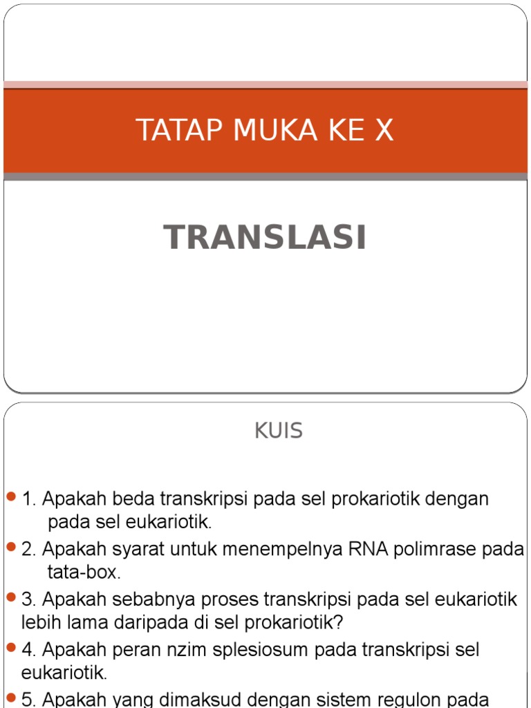 Kuis Biologi: Transkripsi & Translasi | PDF