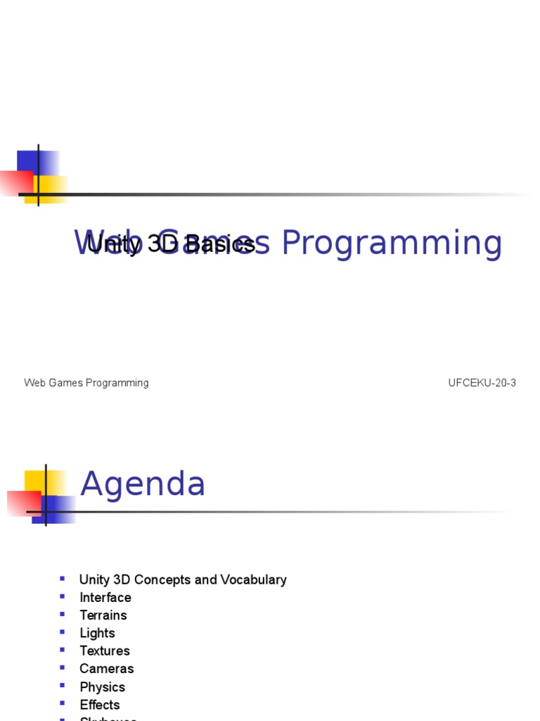 Web Games Programming: Unity 3D Basics | Download Free PDF | Texture ...