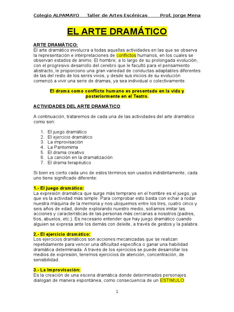 El Arte Dramático | PDF | Teatro | Improvisación