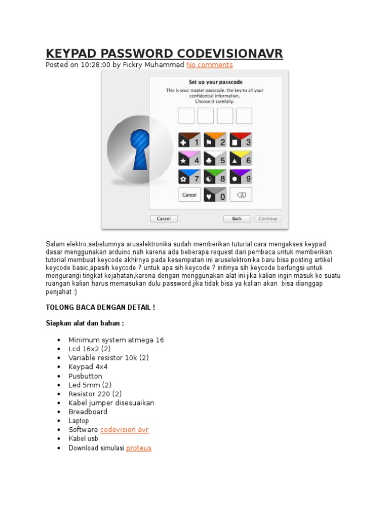 Keypad Password Codevisionavr | PDF