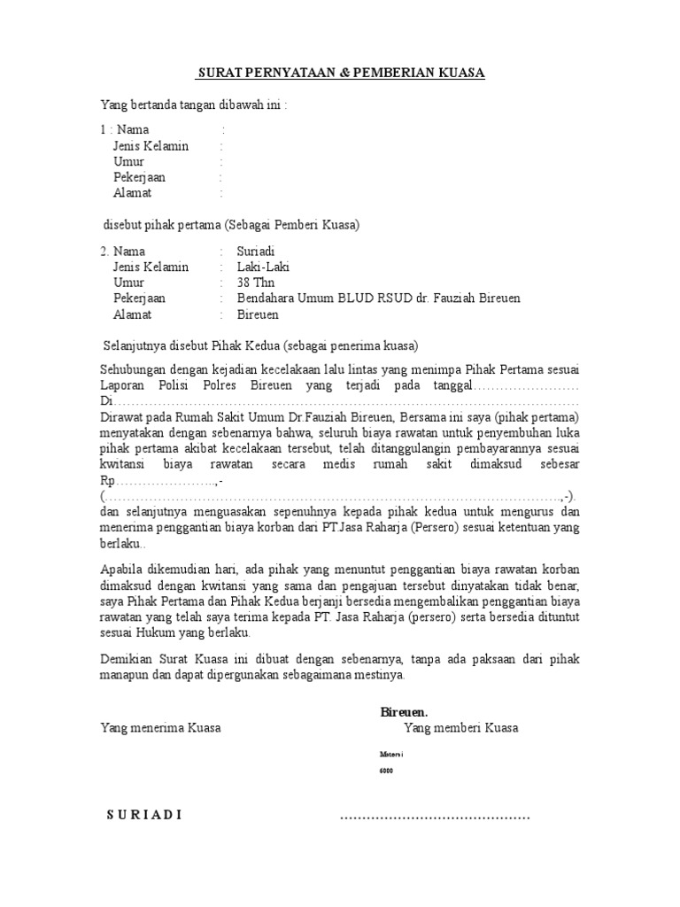 Form Surat Kuasa dari jasa raharja.doc
