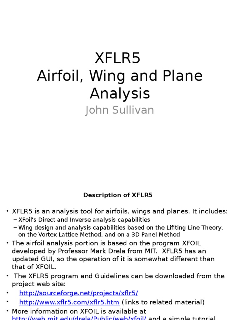 XFLR Examples JSullivan | PDF | Airfoil | Boundary Layer