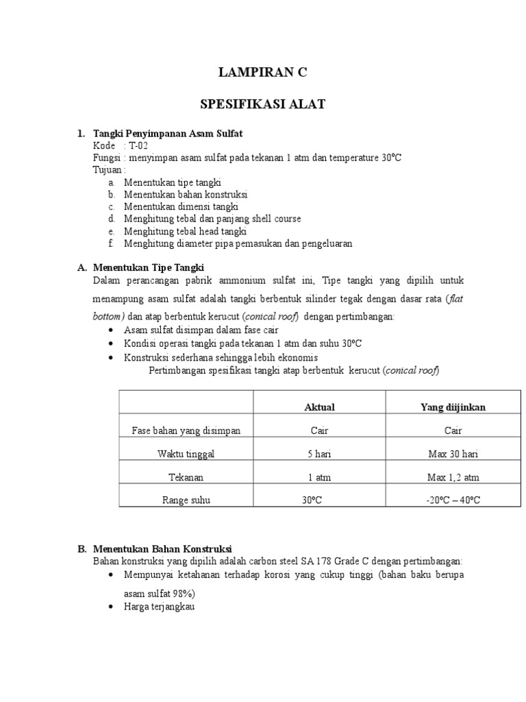 Lampiran C Spek Alat | PDF