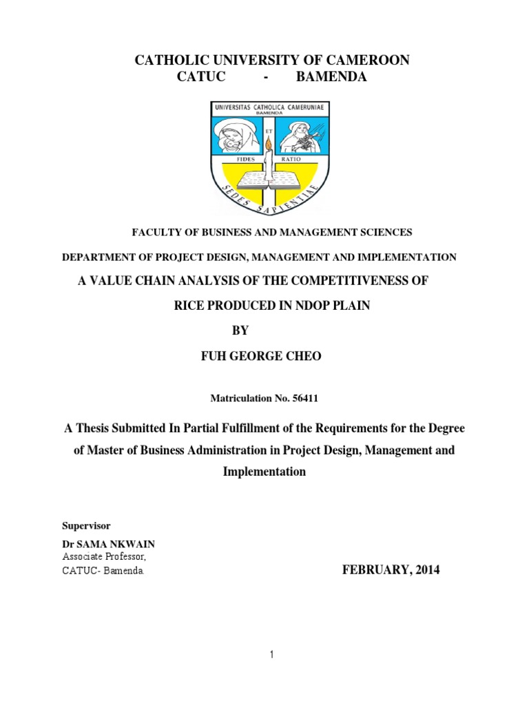 Ndop Rice Value Chain Analysis | PDF | Rice | Value Chain