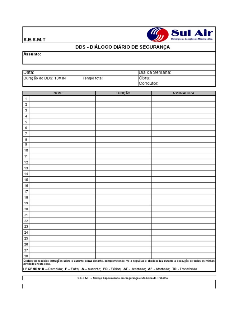 Formulário Dds | PDF | Business | Entretenimento (geral)