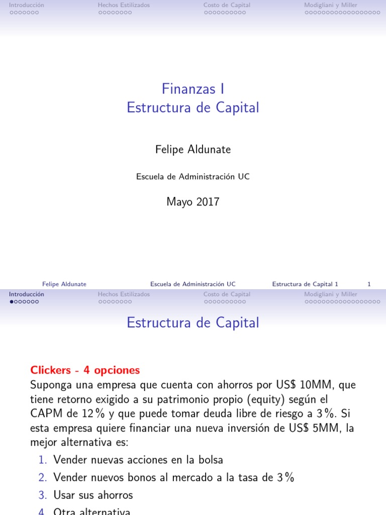 Tema9 - 1 - Estructura Capital - Imprimir | PDF | Apalancamiento ...