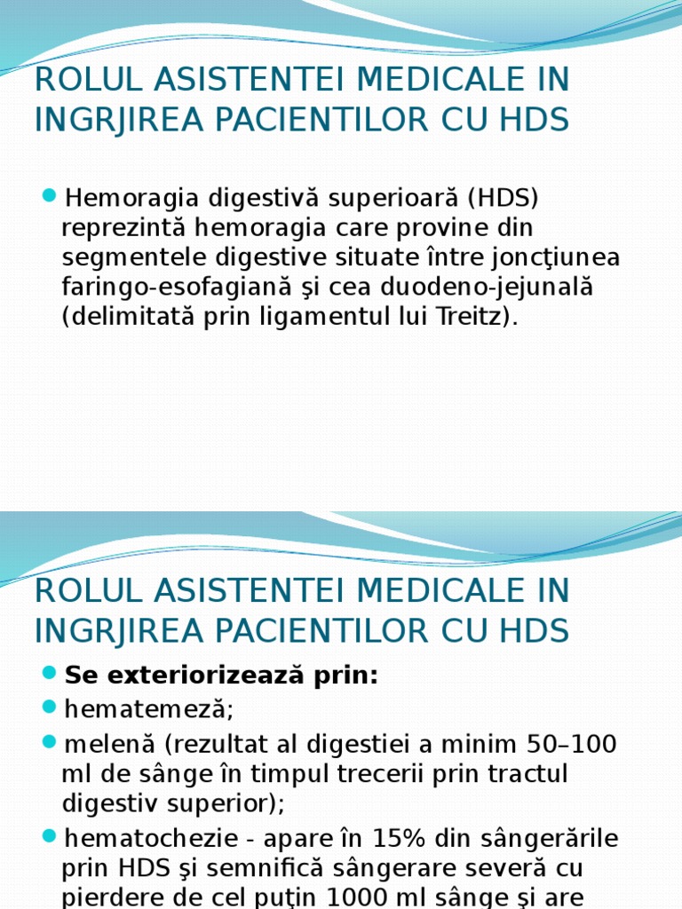 Rolul Asistentei Medicale in Ingrjirea Pacientilor Cu Hds | PDF