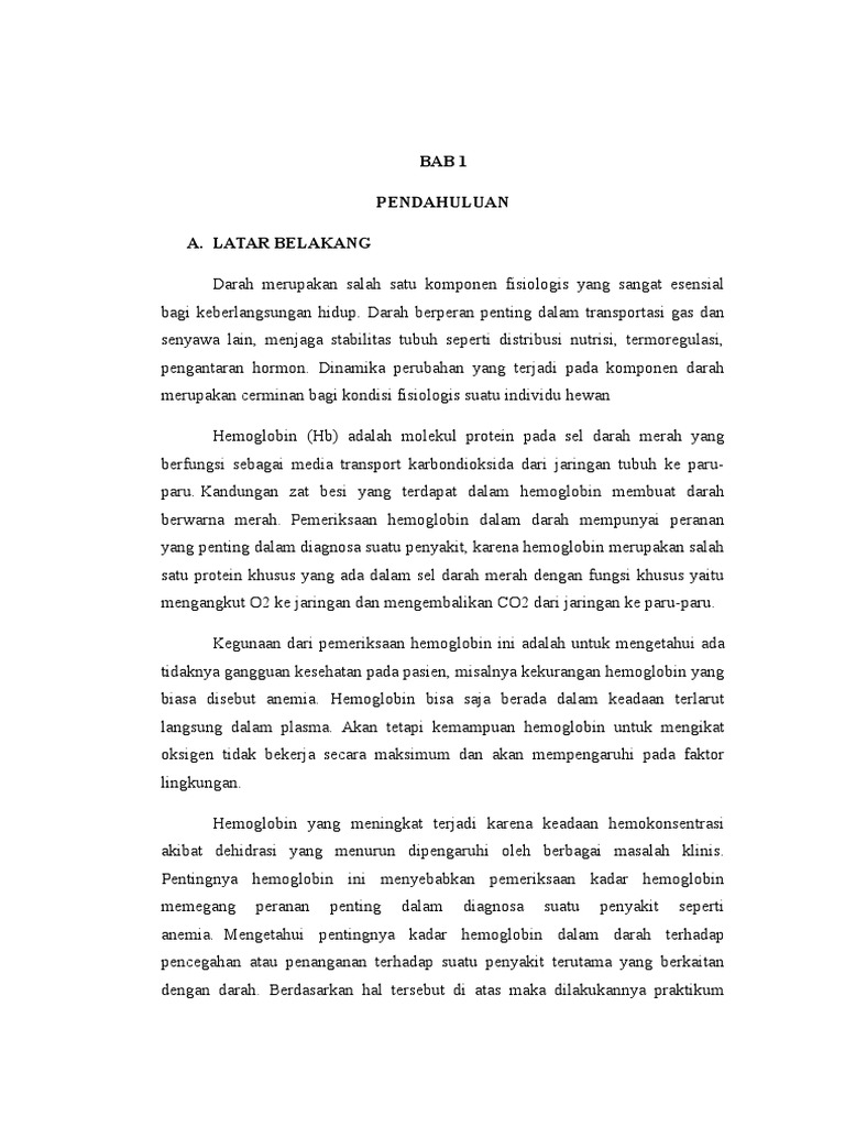 Pemeriksaan Hemoglobin Metode Sahli | PDF