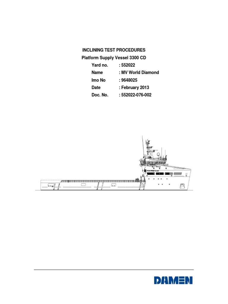 Inclining Test Procedures PDF | PDF | Pendulum | Ships