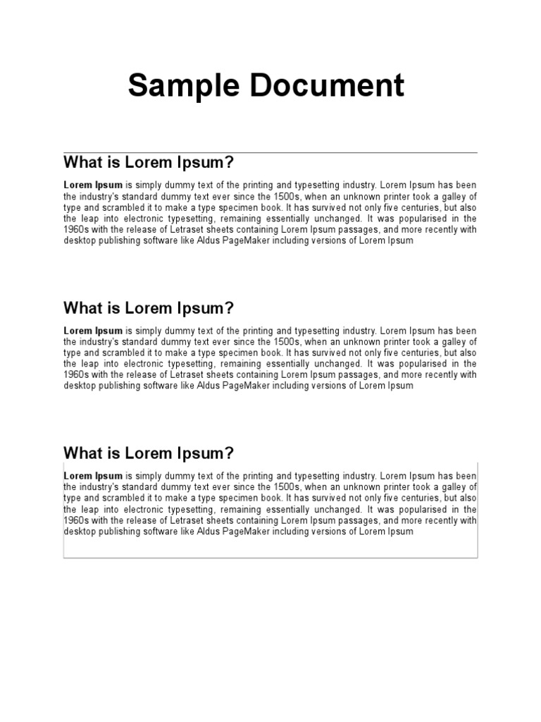 Sample Document: What Is Lorem Ipsum? | PDF