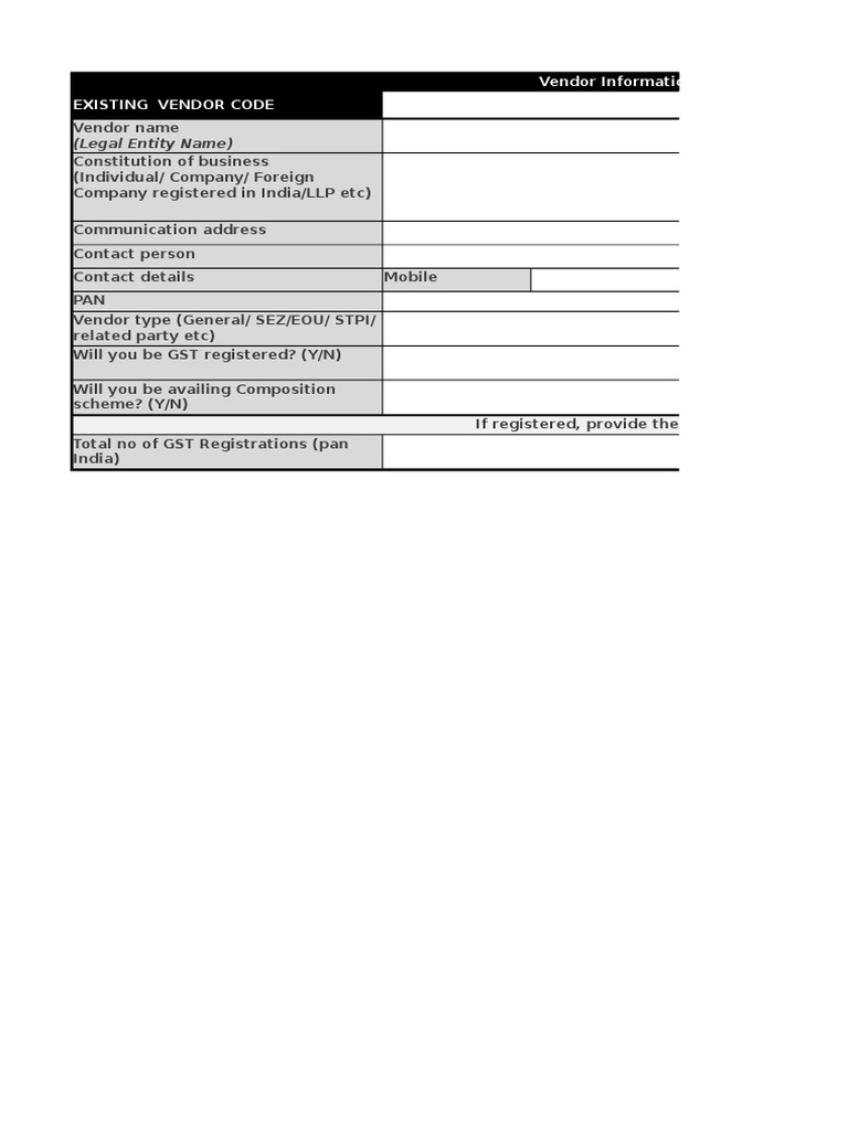 Vendor Information Update Form | PDF