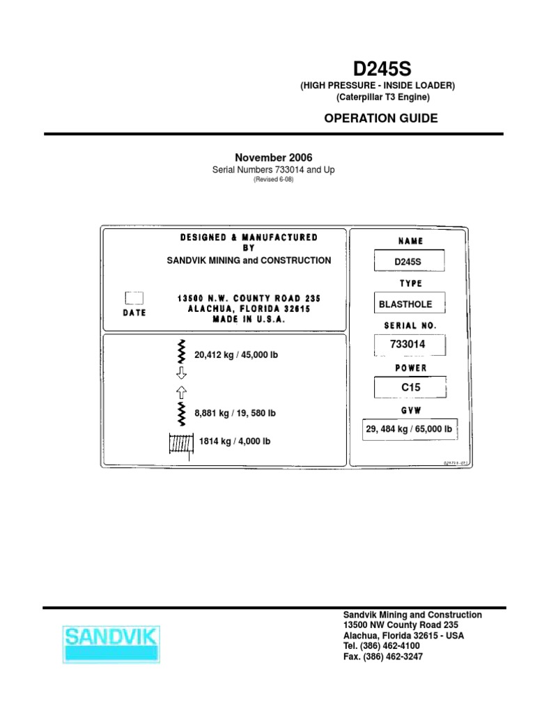 d245s Hpil Op Manual | PDF | Horsepower | Lightning