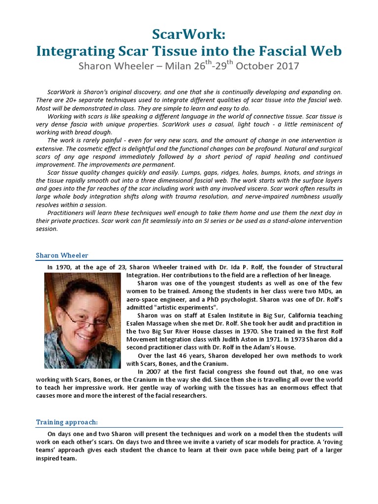 Scarwork: Integrating Scar Tissue Into The Fascial Web: Sharon Wheeler ...