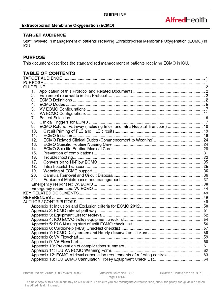 Ecmo Guideline | PDF | Vein | Atrium (Heart)