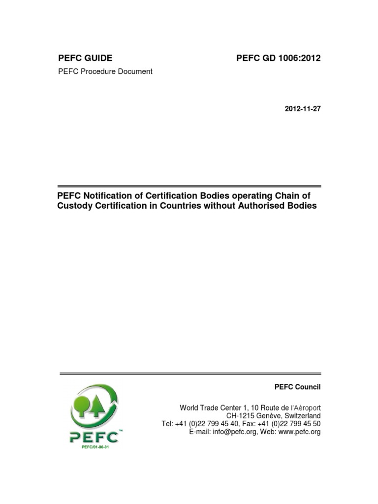 PEFC GD 1006-2012 Notification of Certification Bodies by The PEFC ...