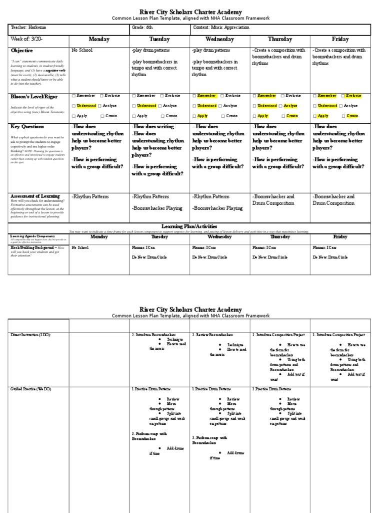 Mslessonplan530 62 | PDF | Rhythm | Lesson Plan
