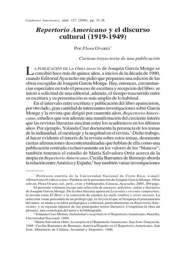 Repertorio Americano PDF | PDF | Costa Rica | Nación