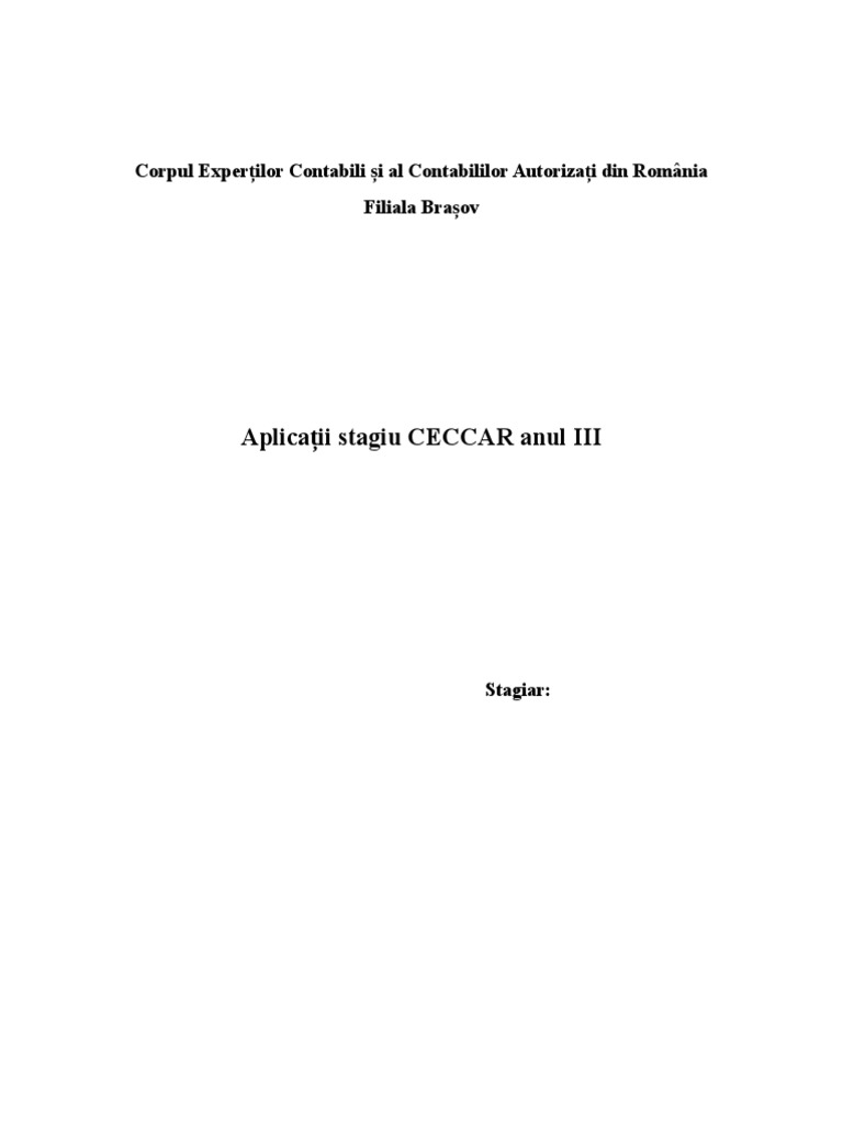 Aplicatii CECCAR III Rezolvate | PDF