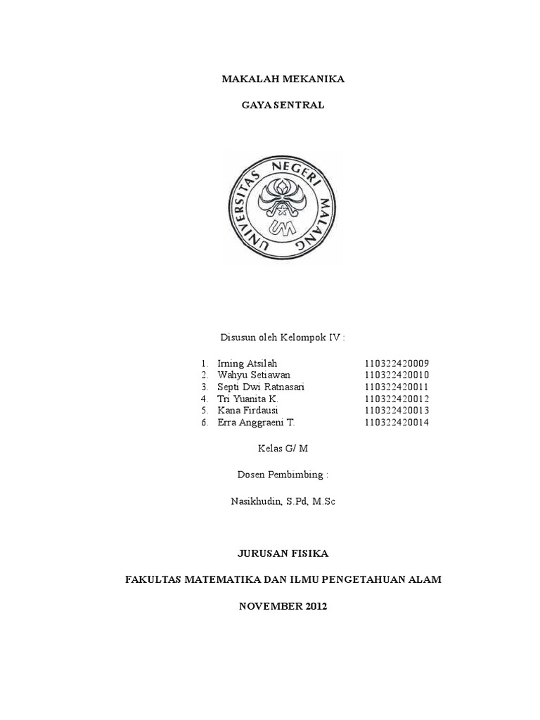 Gaya Sentral dalam Mekanika Fisika | PDF