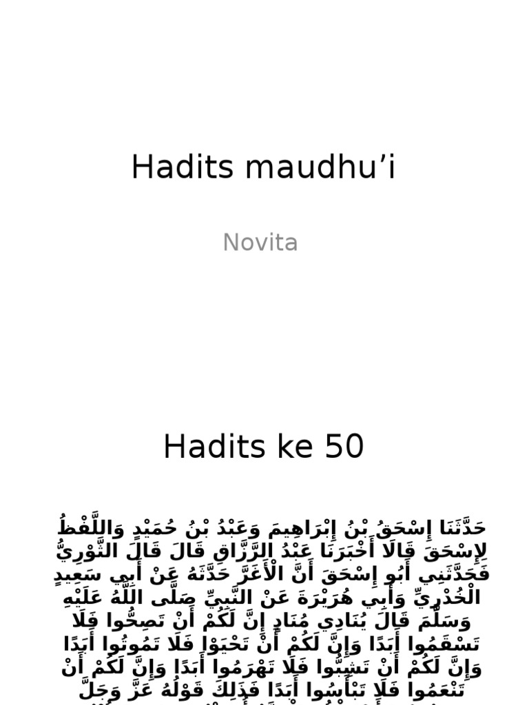 Hadits Maudhu'i | PDF
