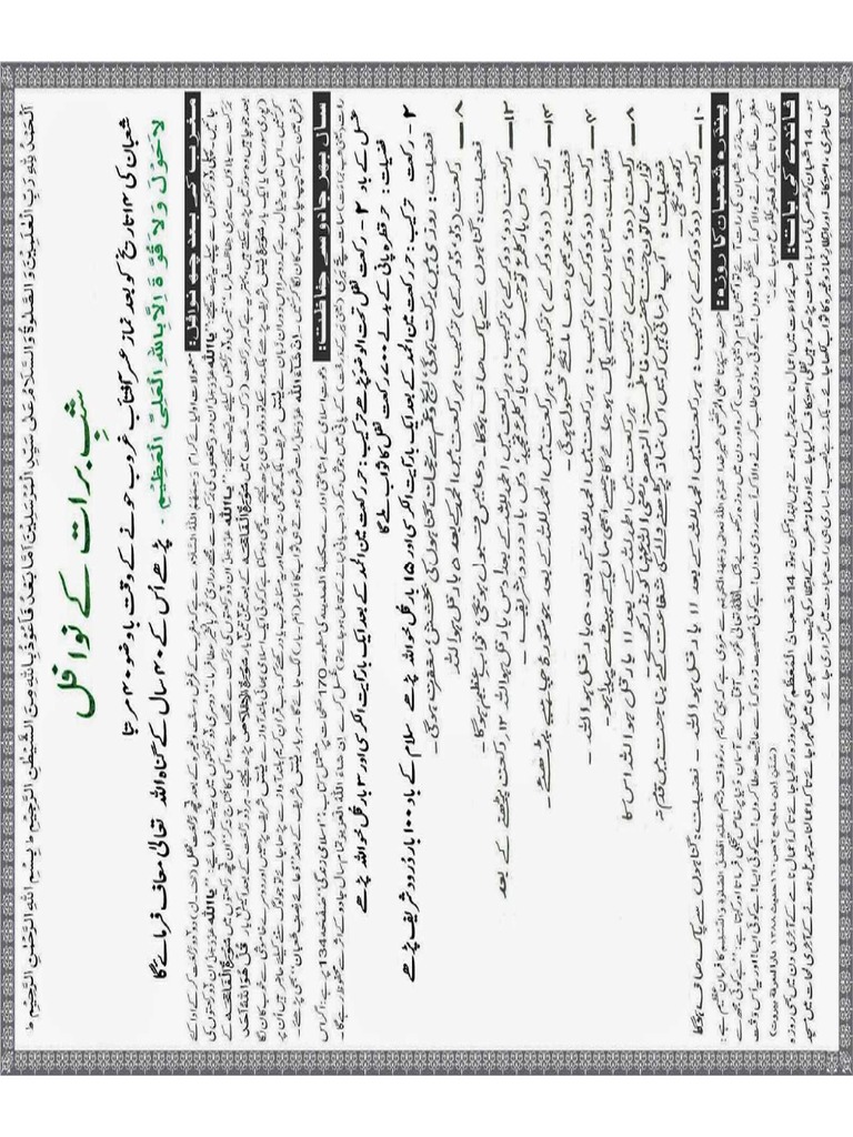 Shaba e Maraj and Bharat Wazaif | PDF