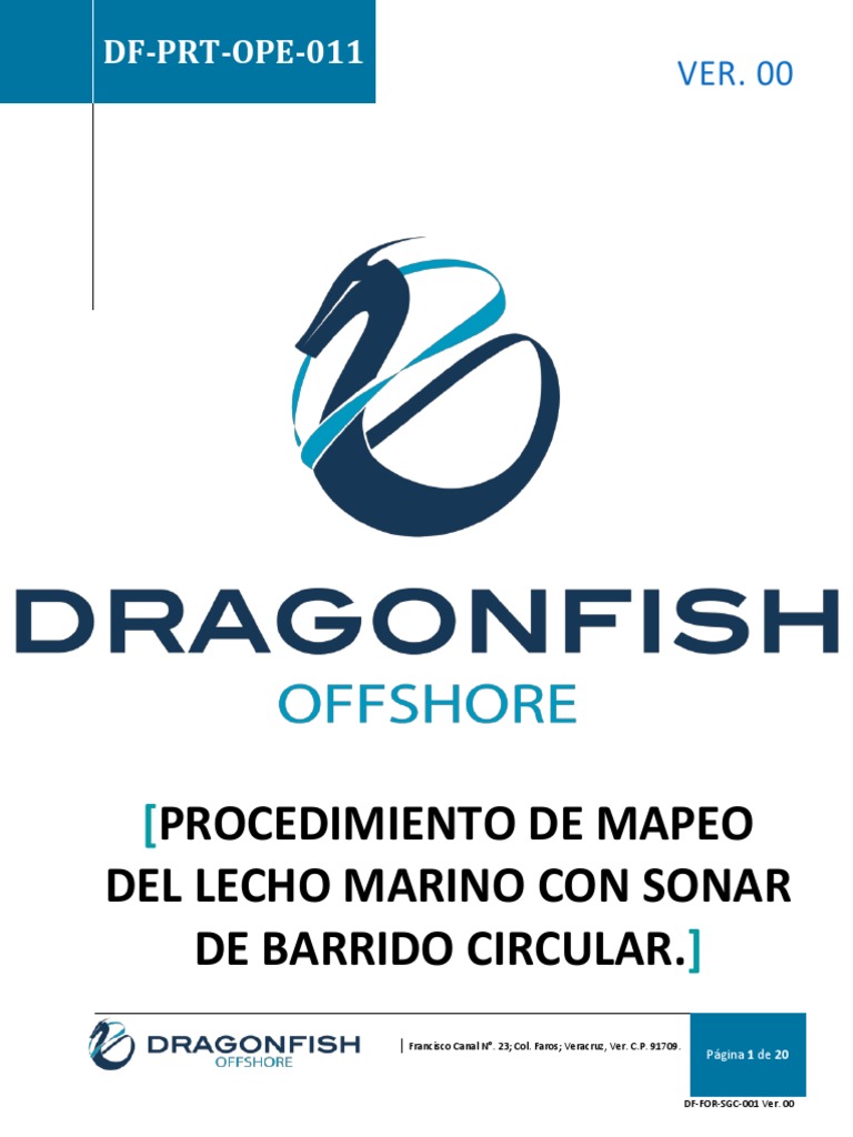 DF-PRT-OPE-011 Mapeo Del Lecho Marino Con Sonar de Barrido Circular ...