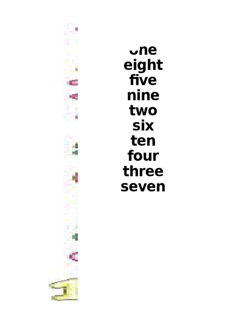 One Eight Five Nine Two Six Ten Four Three Seven | PDF