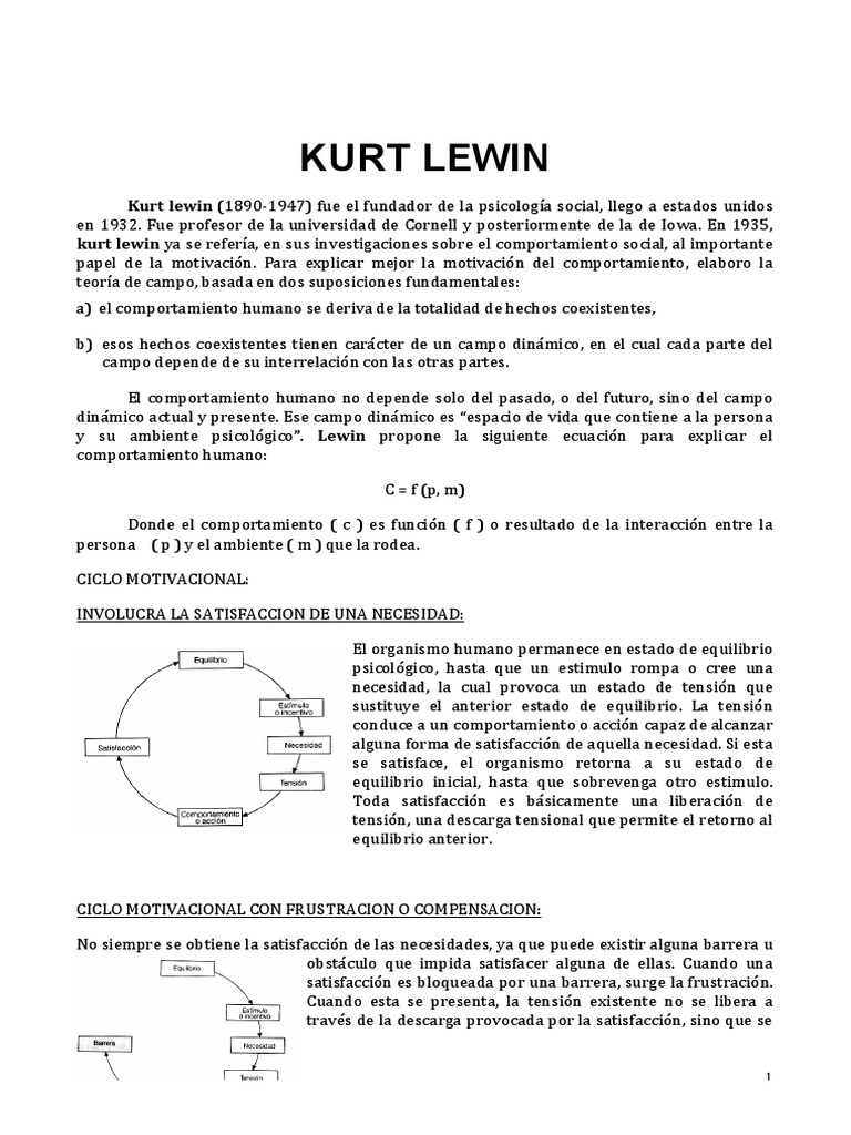Kurt Lewin | PDF | Conflict (Process) | Psychology