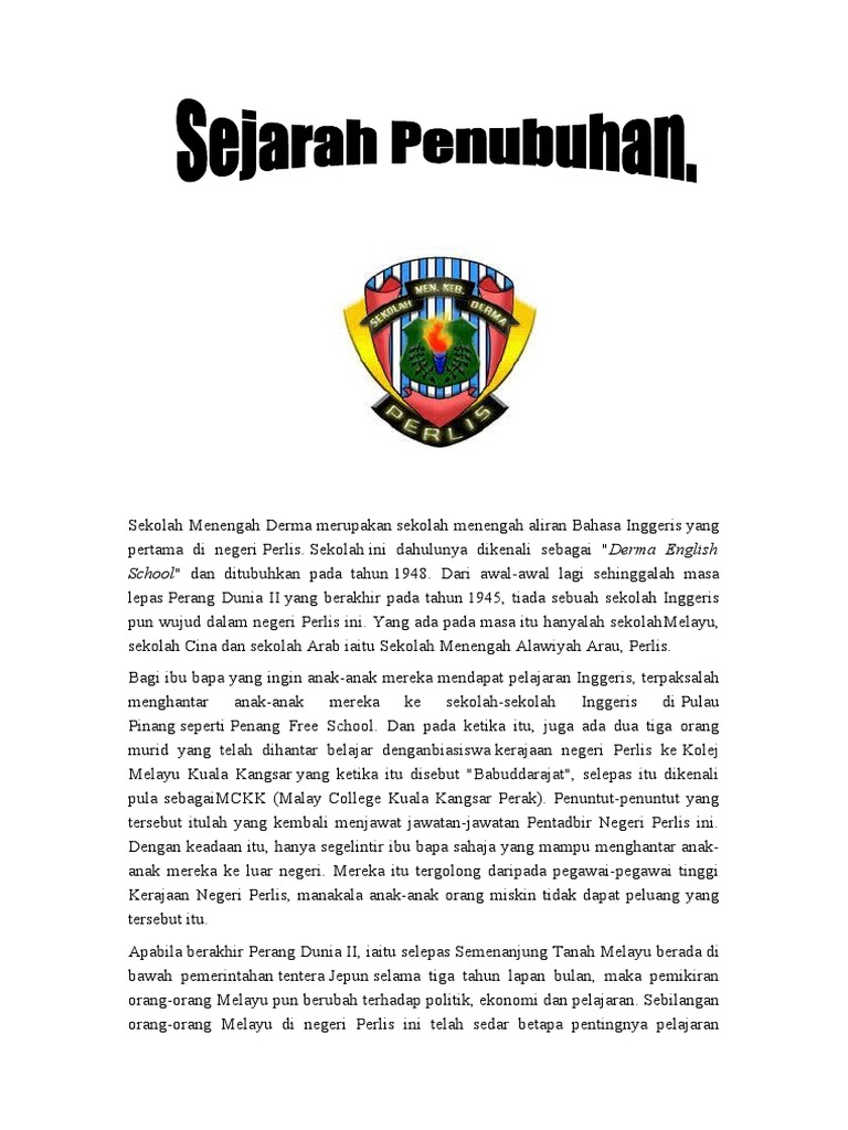 Sejarah Penubuhan | PDF