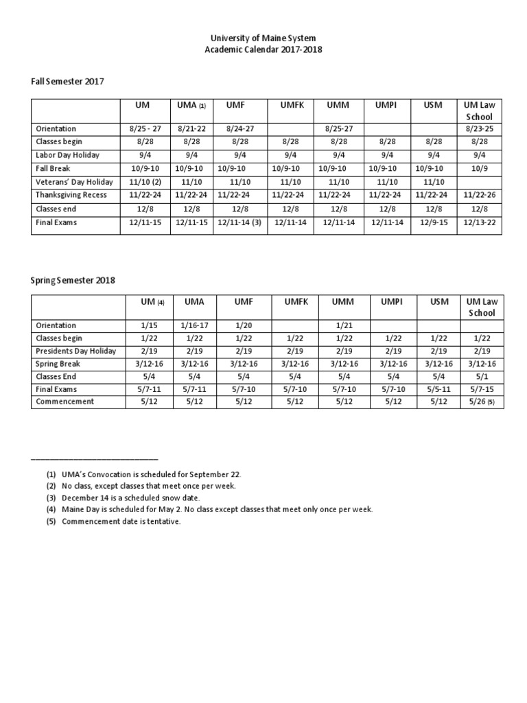 USM Academic Calendar 2017-2018 | PDF | Academic Term | Holidays