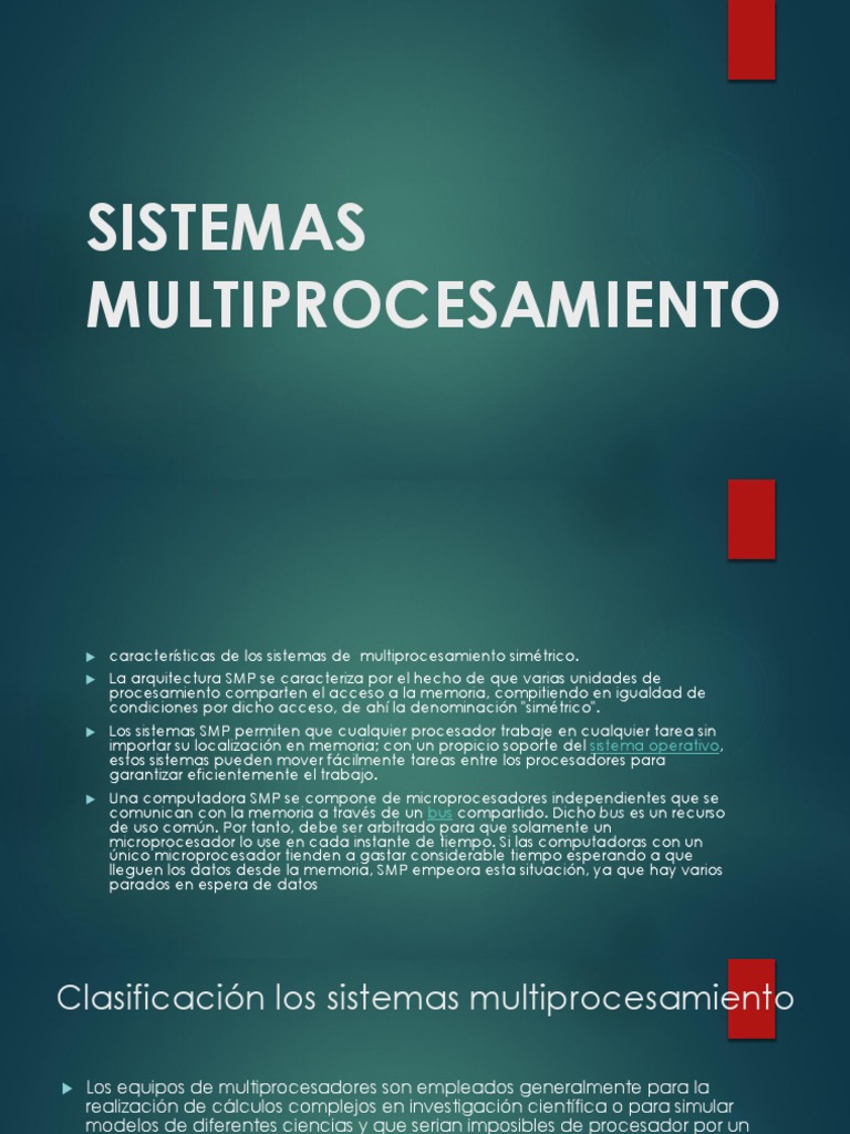Sistemas Multiprocesamiento | PDF | Memoria del ordenador | Microprocesador