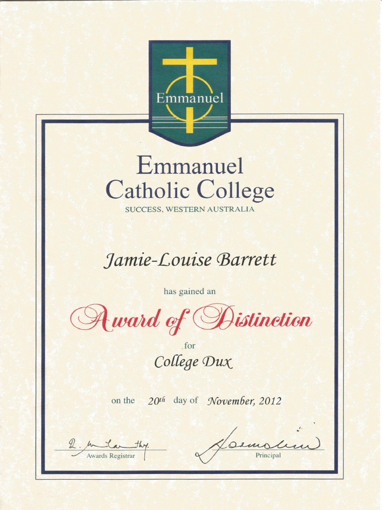 Ecc College Dux Award | PDF