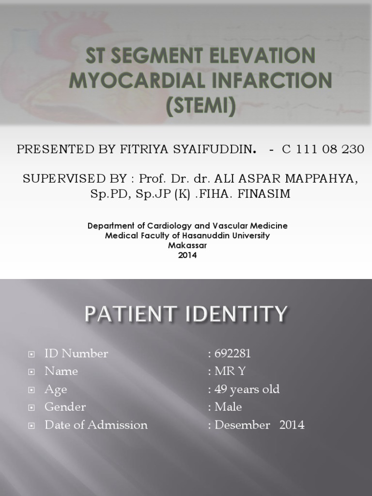 Management of Acute Myocardial Infarction (STEMI) in a 49-Year-Old Male ...