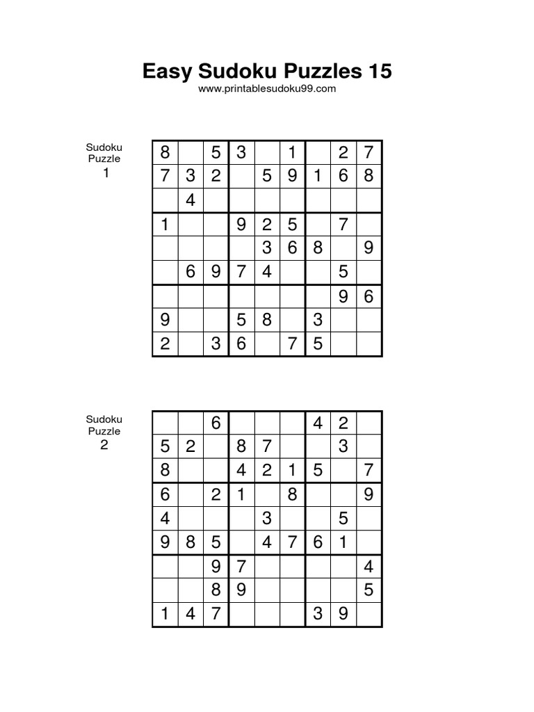 Easy Sudoku 015 | PDF | Abstract Strategy Games | Design Of Experiments