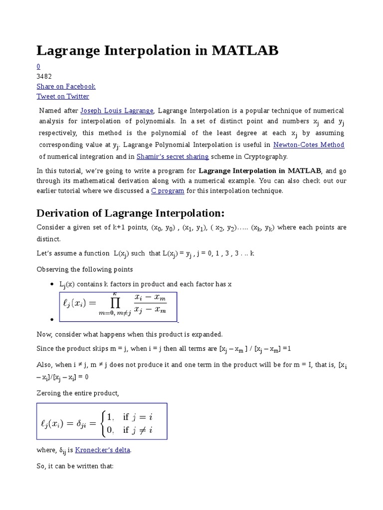 Interpolasi Lagrange Contoh Kode | PDF | Polynomial | Computational Science