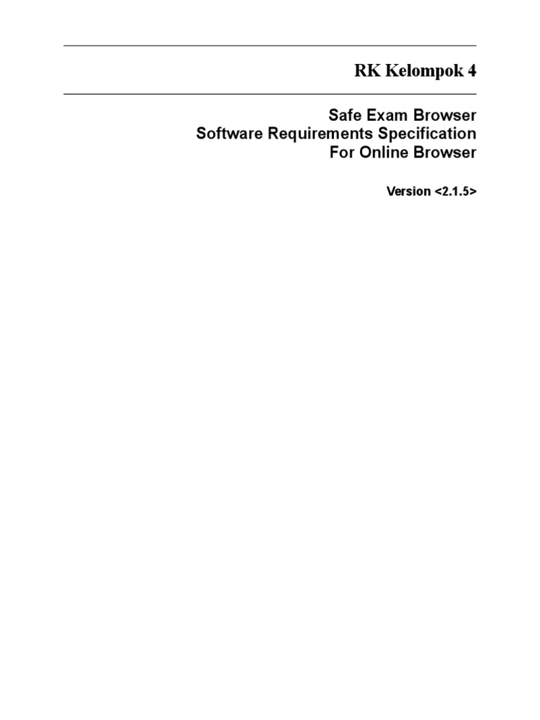 Software Requirements Specification Safe Exam Browser | PDF | Windows ...