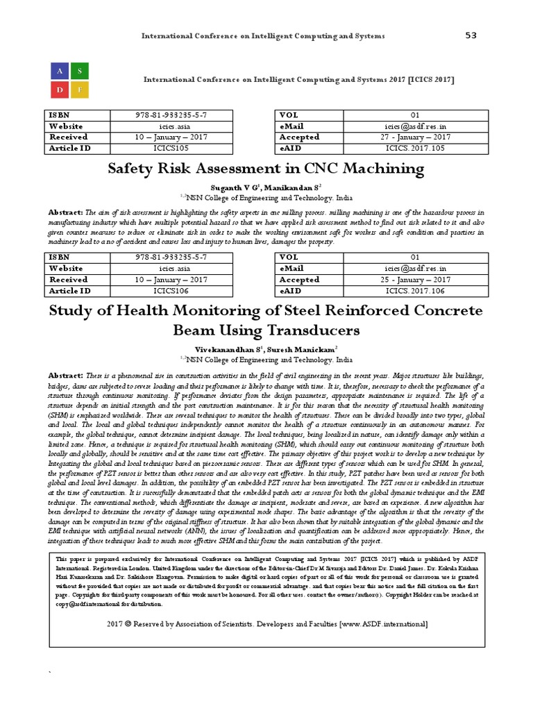 Safety Risk Assessment in CNC Machining | PDF | Science And Technology ...